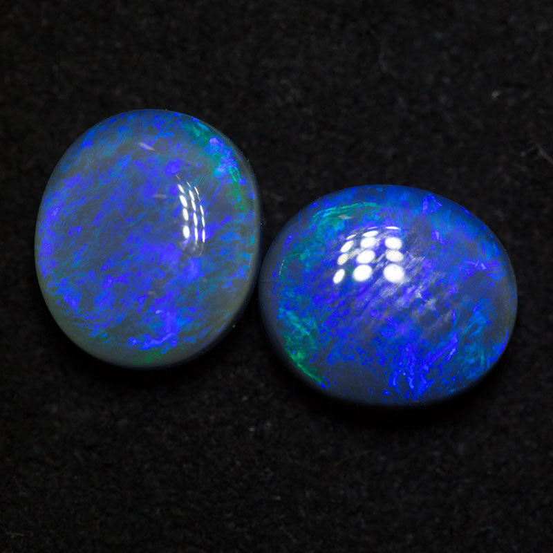 3.77 ct dark opal pair 8.7x7.5x4.3mm