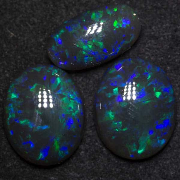 8.26 ct black crystal opal set