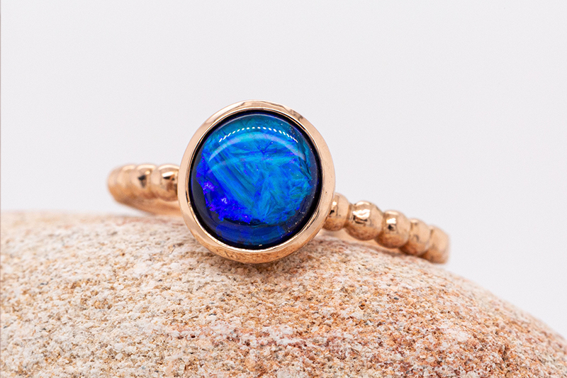 Tatiana Ring Rose Gold 1.47ct Black Opal
