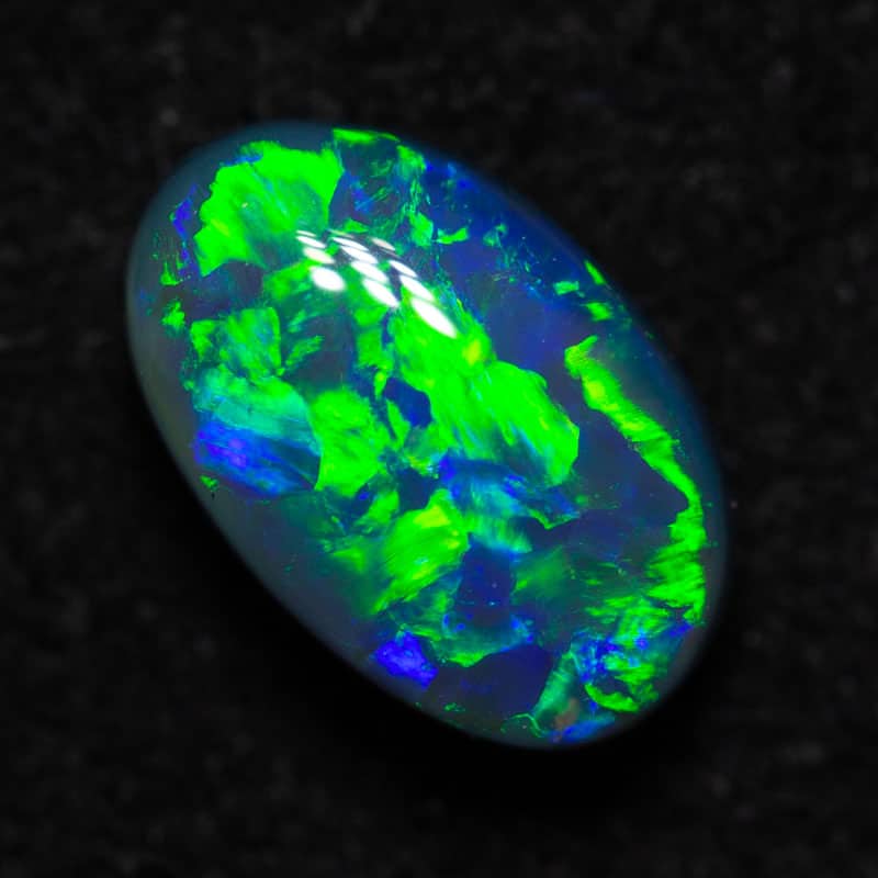 0.80 ct gem black opal 7x4.5x3mm