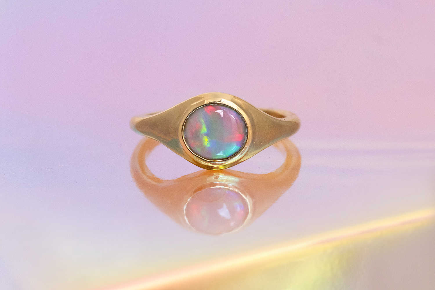 Stephanie Ring Gold with 1.08ct Dark Opal