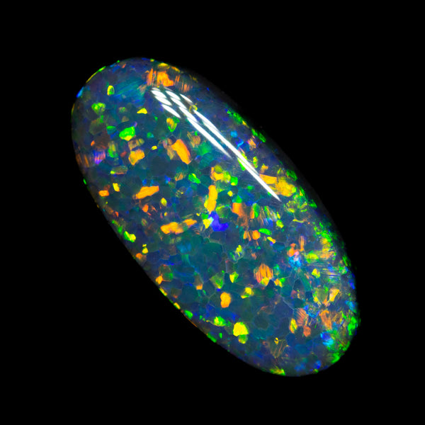 2.66 ct gem black opal 14.8x7.2x3.7mm