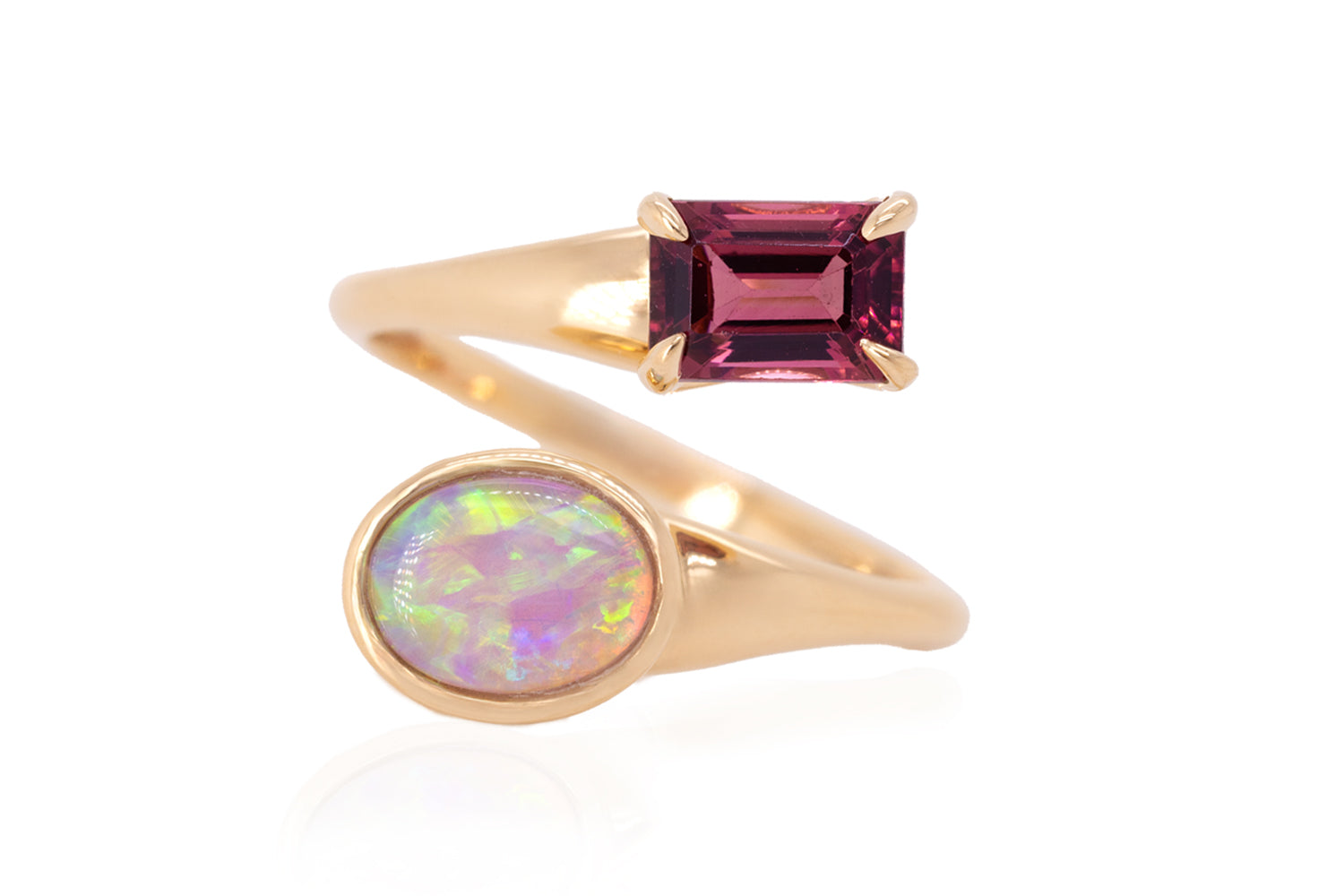 Kindred Spirit — Crystal Opal & Tourmaline 18kt Yellow Gold Ring