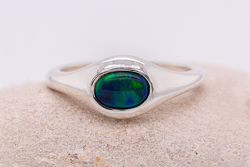 Stephanie Ring 0.67ct Black Opal