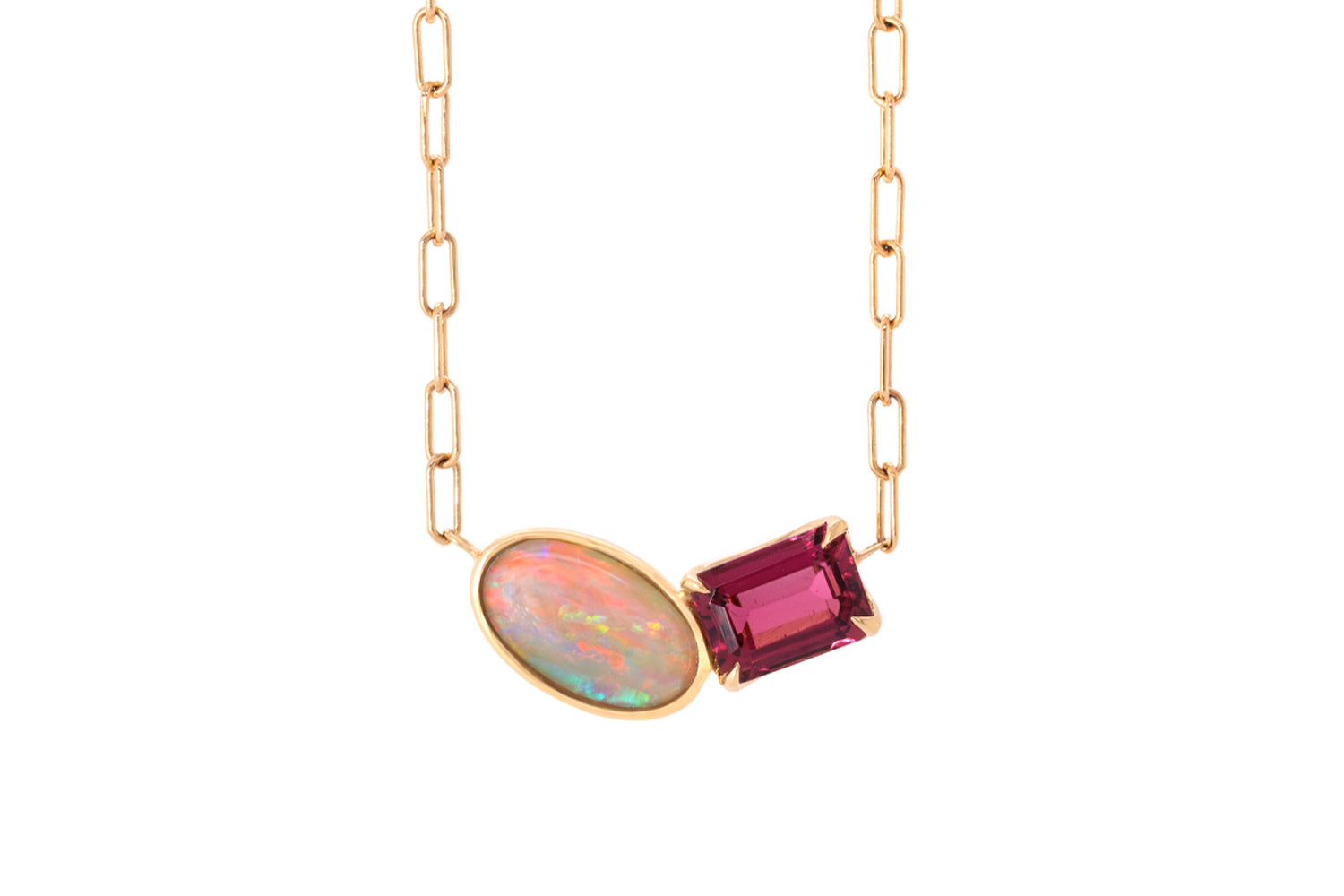 Kindred Spirit — Crystal Opal & Tourmaline 18kt Yellow Gold Necklace